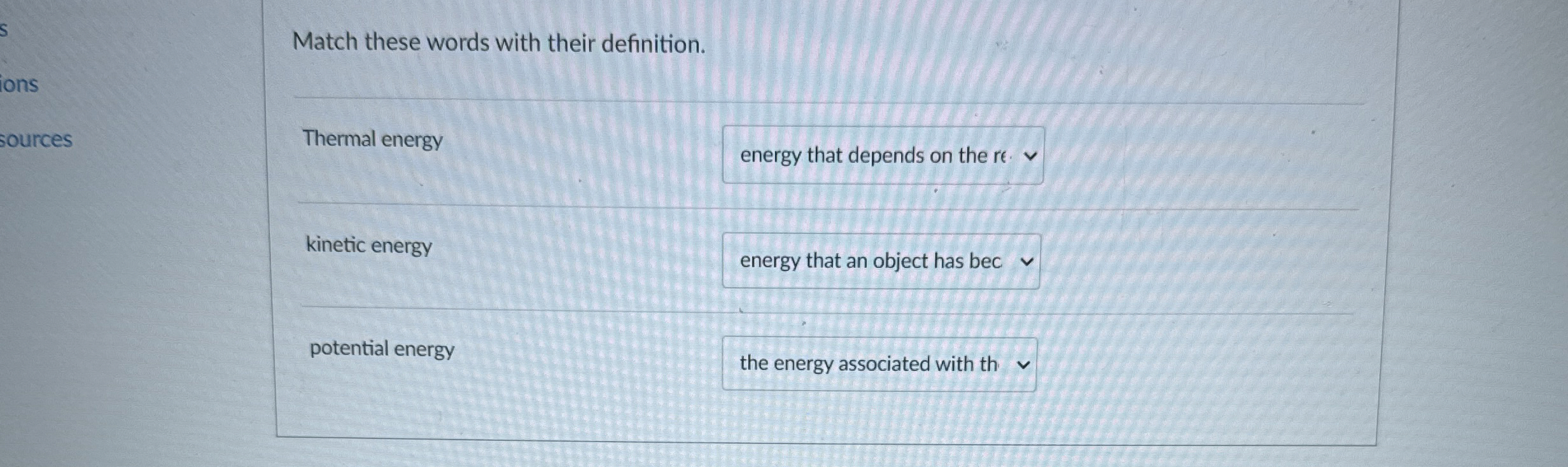 Solved Match these words with their definition.Thermal | Chegg.com
