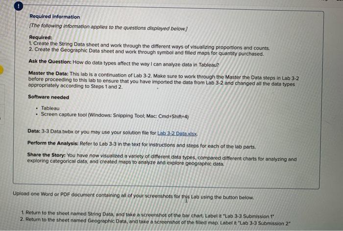 Required information [The following information | Chegg.com