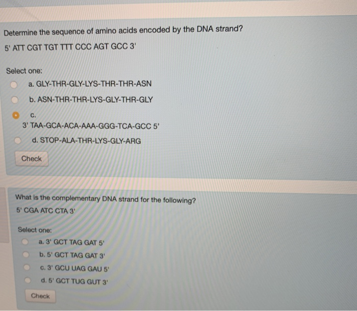 Solved Determine the sequence of amino acids encoded by the | Chegg.com