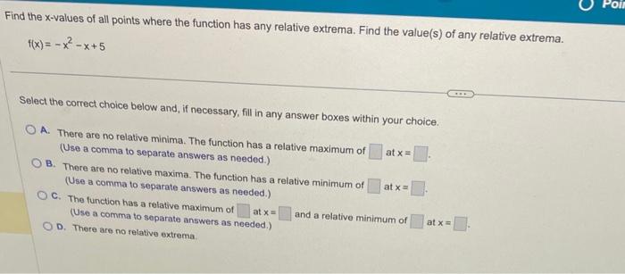 Solved Find the x-values of all points where the function | Chegg.com