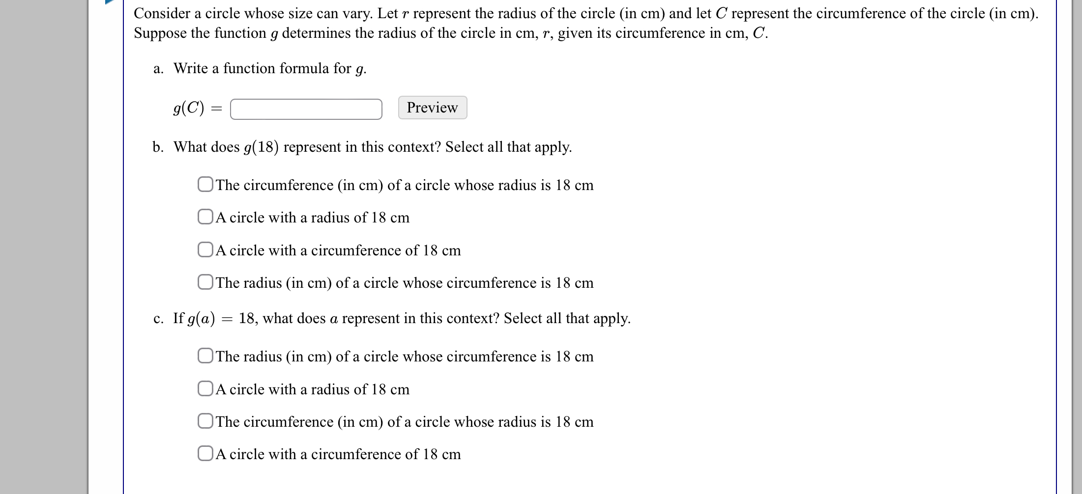 Solved Consider a circle whose size can vary. Let r | Chegg.com