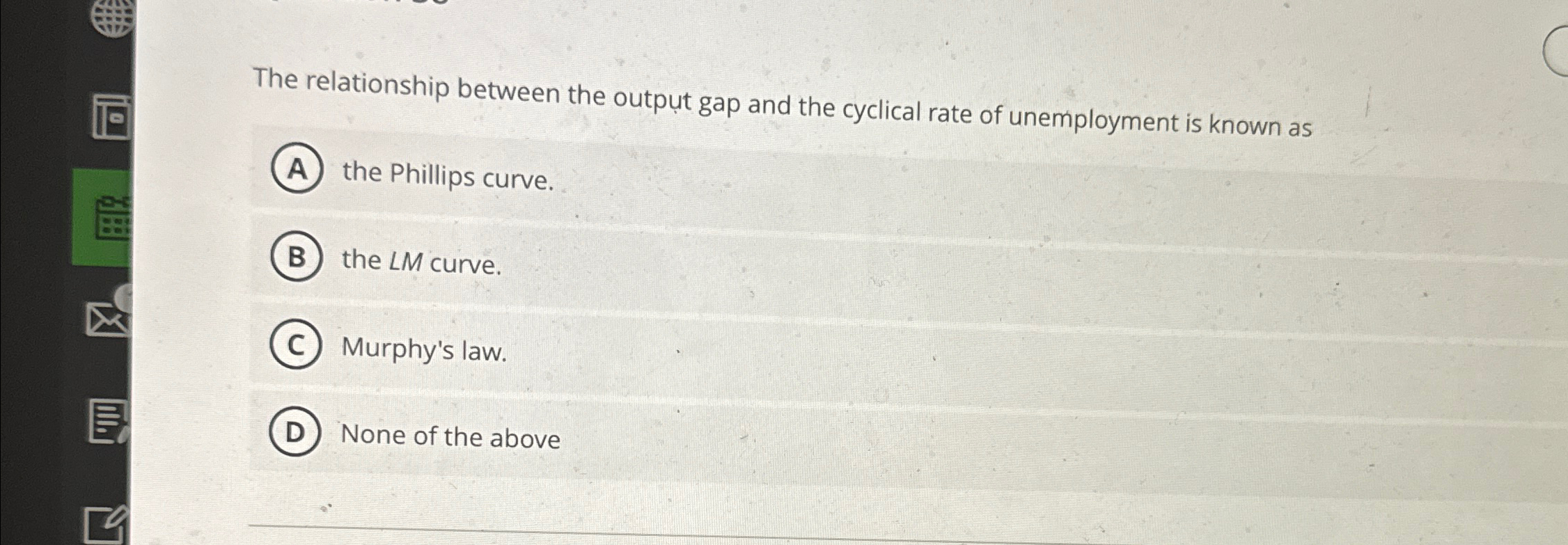 Solved The relationship between the output gap and the | Chegg.com