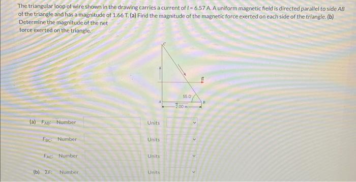 Solved The triangular loop of wire shown in the drawing | Chegg.com