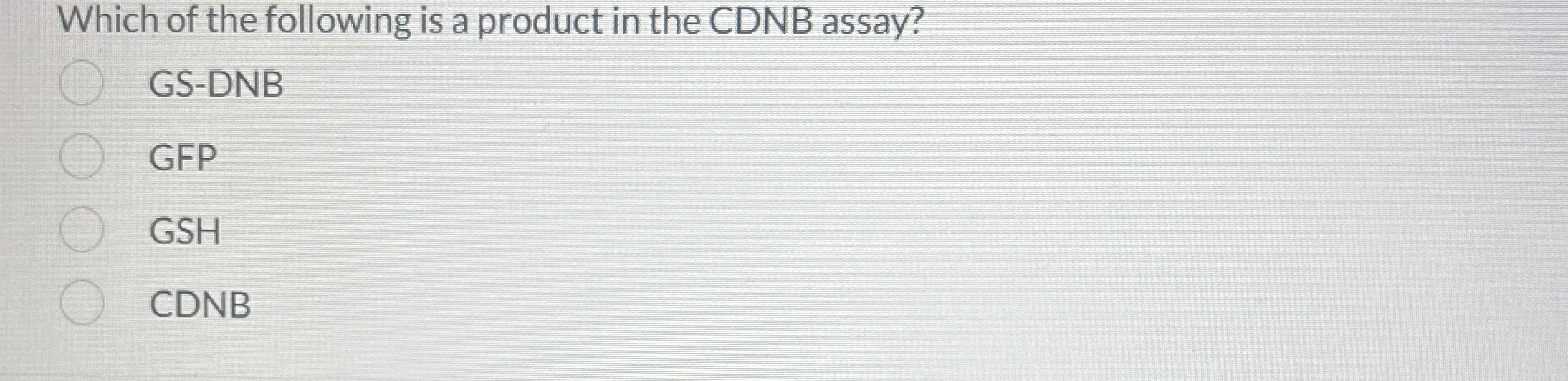 Solved Which of the following is a product in the CDNB | Chegg.com