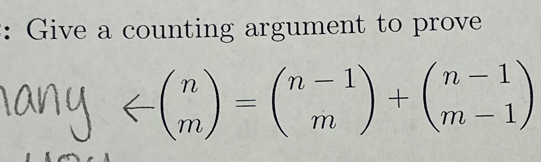 Solved : Give a counting argument to | Chegg.com