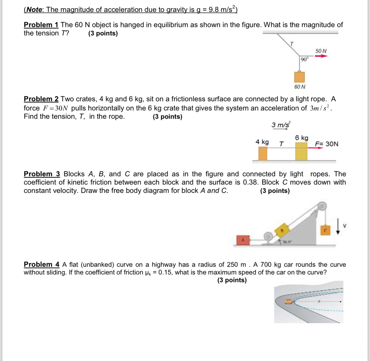 Solved (Note: The magnitude of acceleration due to gravity | Chegg.com