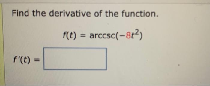 Solved Find the derivative of the function. | Chegg.com