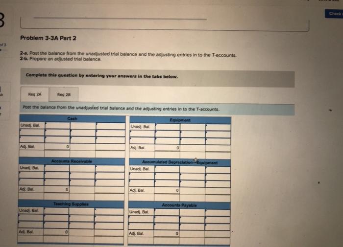 Solved Required information Problem 3-3A Preparing adjusting | Chegg.com