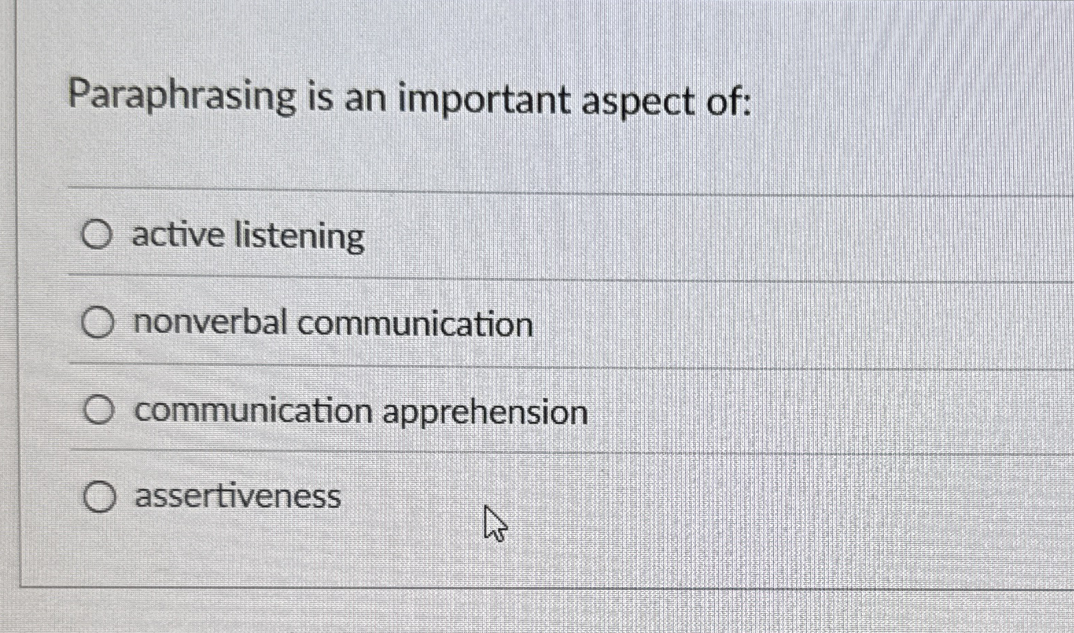 Solved Paraphrasing is an important aspect of:active | Chegg.com