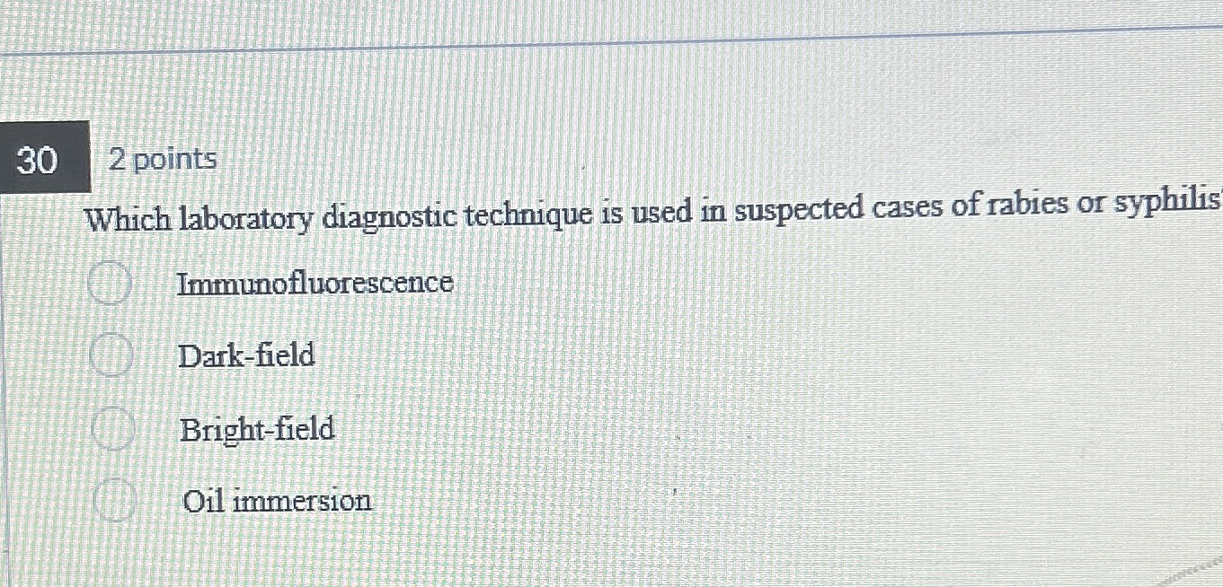 Solved 302 ﻿pointsWhich laboratory diagnostic technique is | Chegg.com