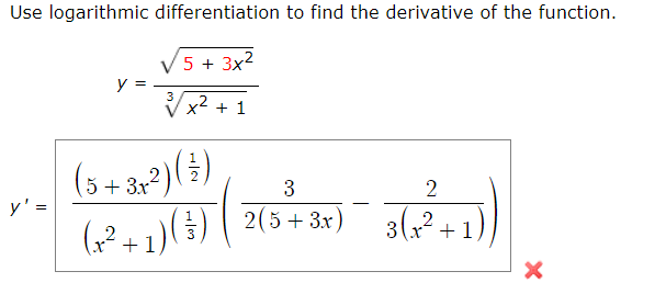 Solved Use logarithmic differentiation to find the | Chegg.com