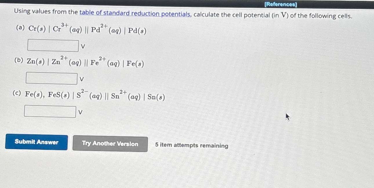 Roferences Using Values From The Table Of Standard 