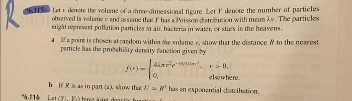 Solved 115 Let v denote the volume of a three-dimensional | Chegg.com