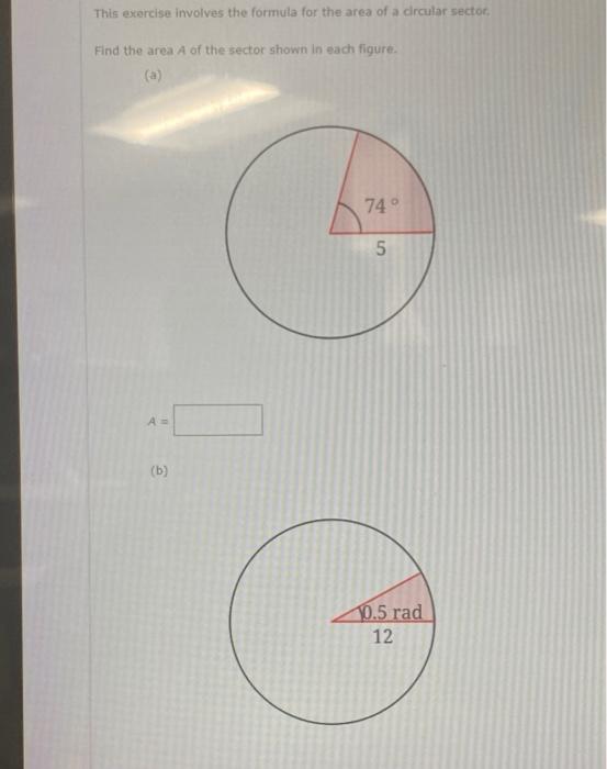 Solved This exercise involves the formula for the area of a | Chegg.com