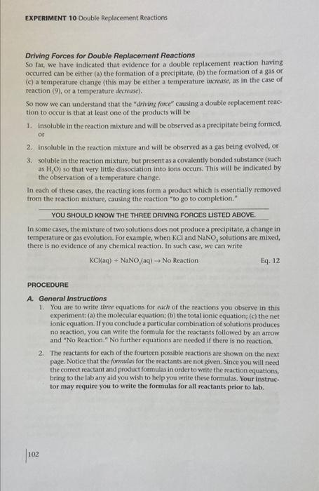 10 EXPERIMENT -140 -120 -100 1 400m PYREX Double | Chegg.com