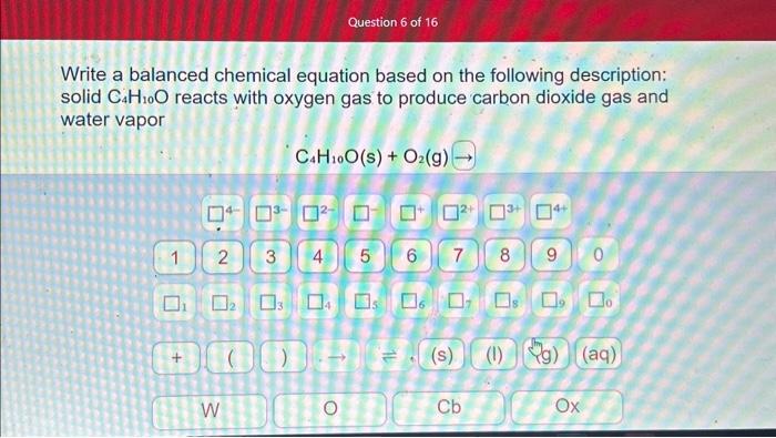 Solved Write A Balanced Chemical Equation Based On The