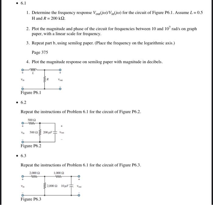 Solved i need assistance with problem 6.2 not 6.1 or 6.3. | Chegg.com