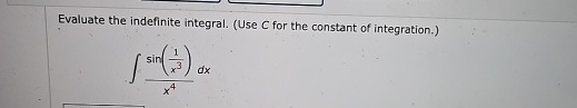 Solved Evaluate the indefinite integral. (Use C ﻿for the | Chegg.com