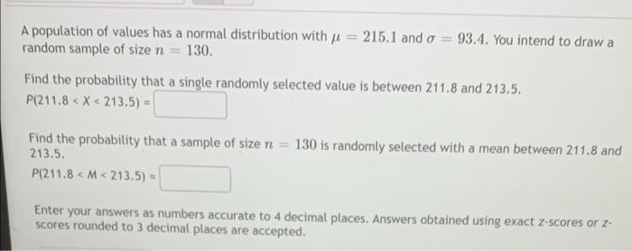 Solved A population has parameters i = 11.3 and a = 14.1. | Chegg.com