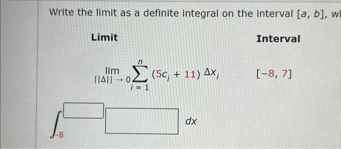 Solved Write the limit as a definite integral on the | Chegg.com