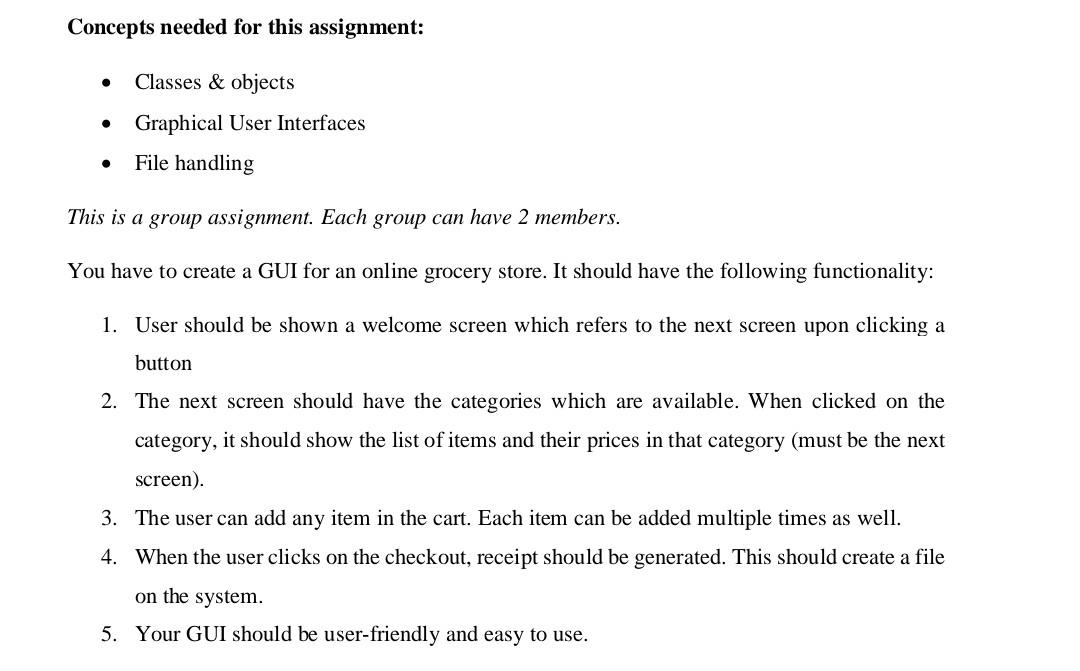 Solved Concepts needed for this assignment: - Classes \& | Chegg.com