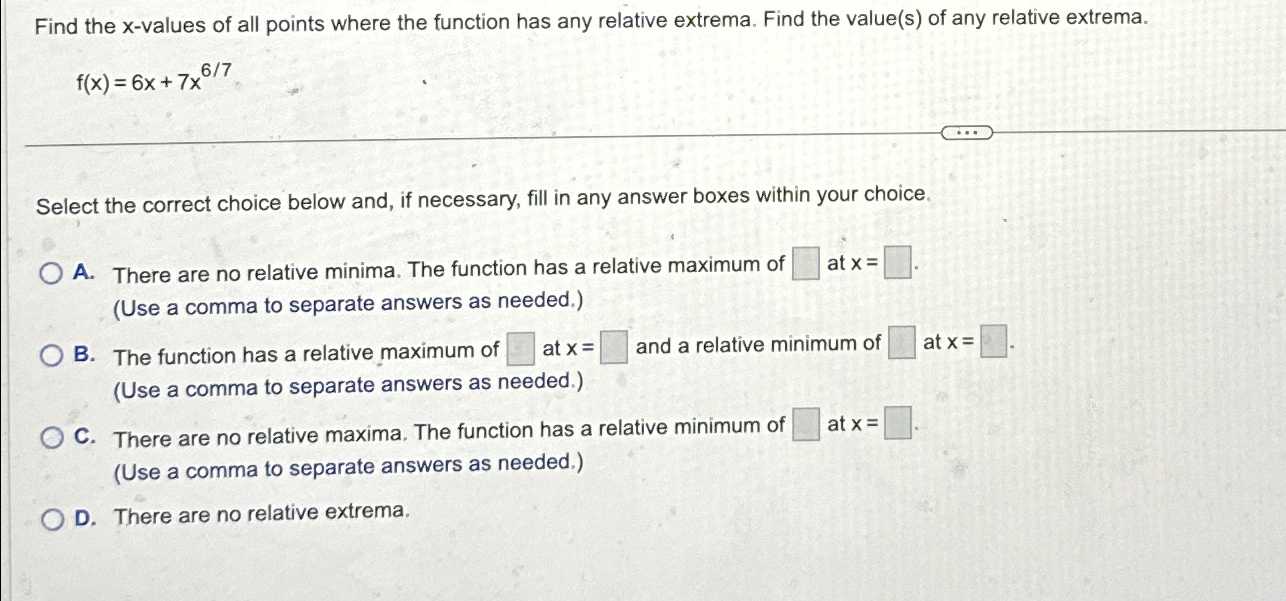 Solved Find the x-values of all points where the function | Chegg.com