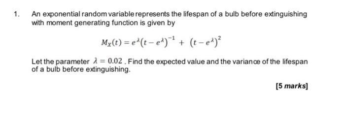 An Exponential Random Variable Represents The