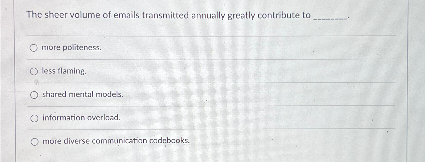 Solved The sheer volume of emails transmitted annually | Chegg.com