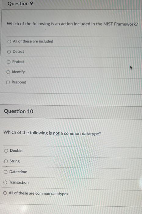 Solved Which of the following is an action included in the | Chegg.com