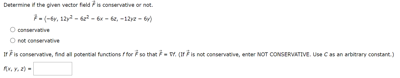 Solved Determine if the given vector field vec(F) ﻿is | Chegg.com