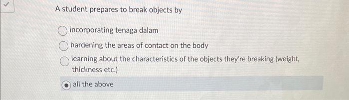 A student prepares to break objects by incorporating | Chegg.com