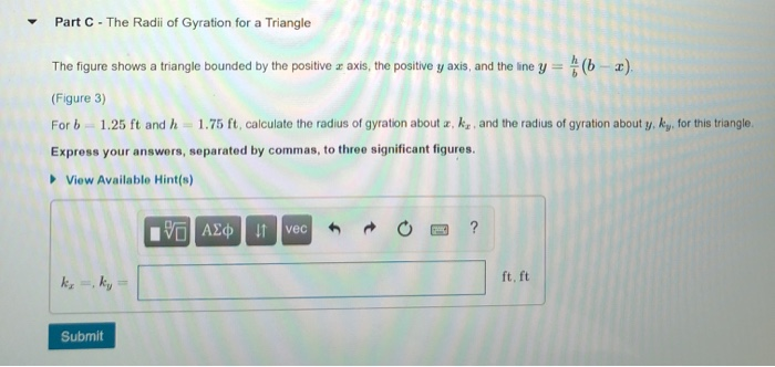 Solved statics Radius of gyration of an area: please answer | Chegg.com