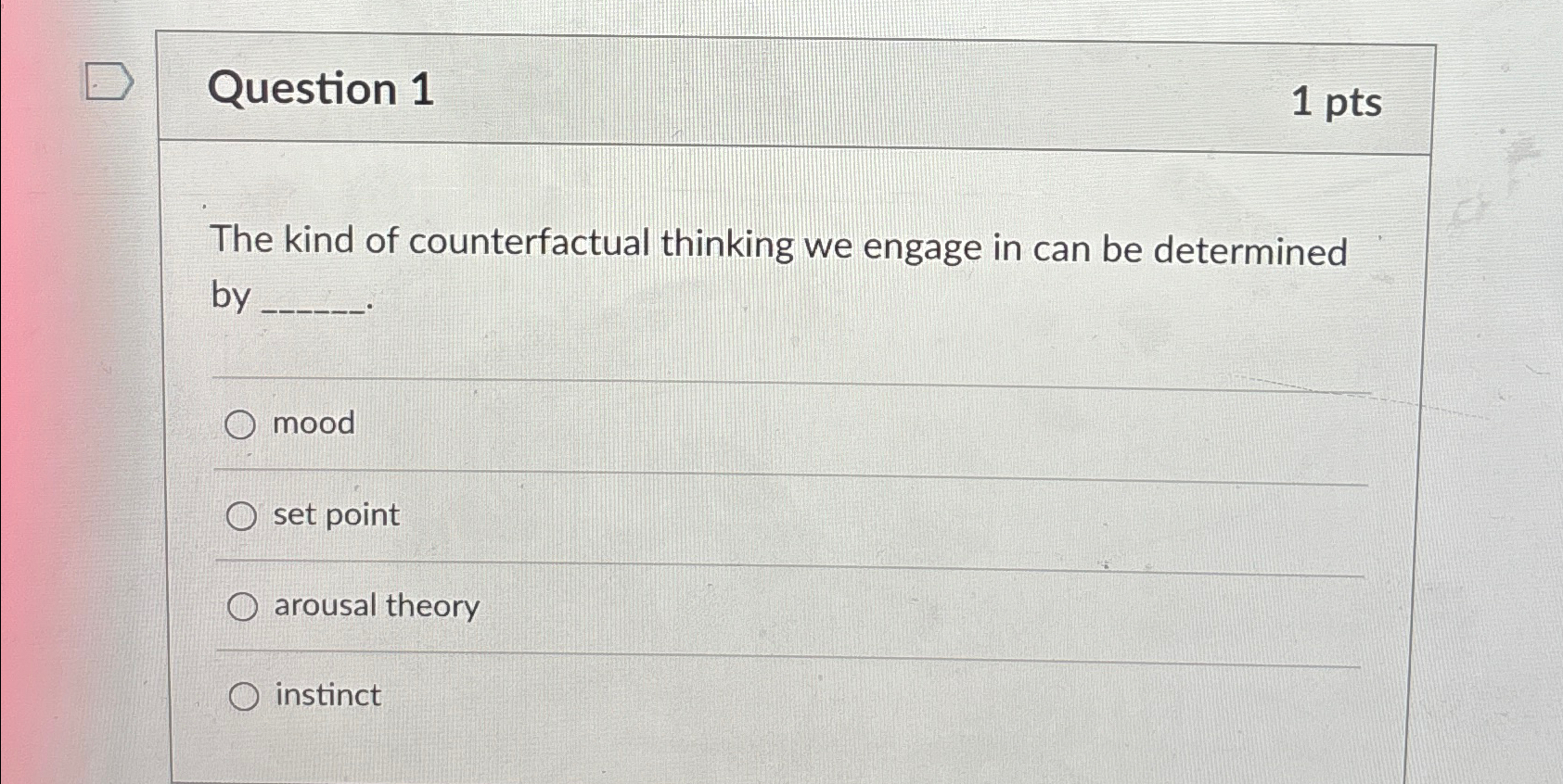 Solved Question 11ptsThe kind of counterfactual thinking we | Chegg.com