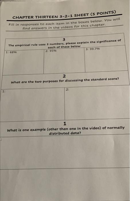 Solved CHAPTER THIRTEEN 3−2−1 SHEET (5 POINTS) FiH ti. | Chegg.com