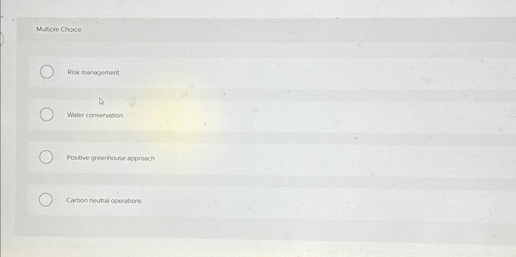 Solved Multiple ChoiceRisk managementWater | Chegg.com