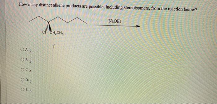 Solved How many distinct alkene products are possible, | Chegg.com