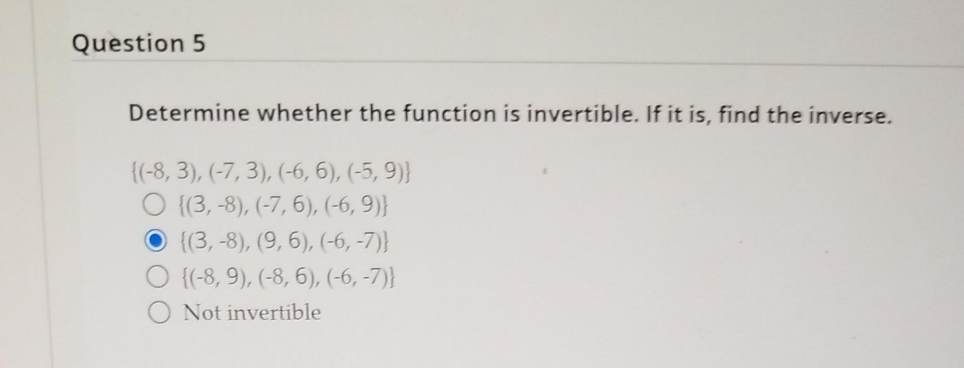 Solved Determine whether the function is invertible. If it | Chegg.com