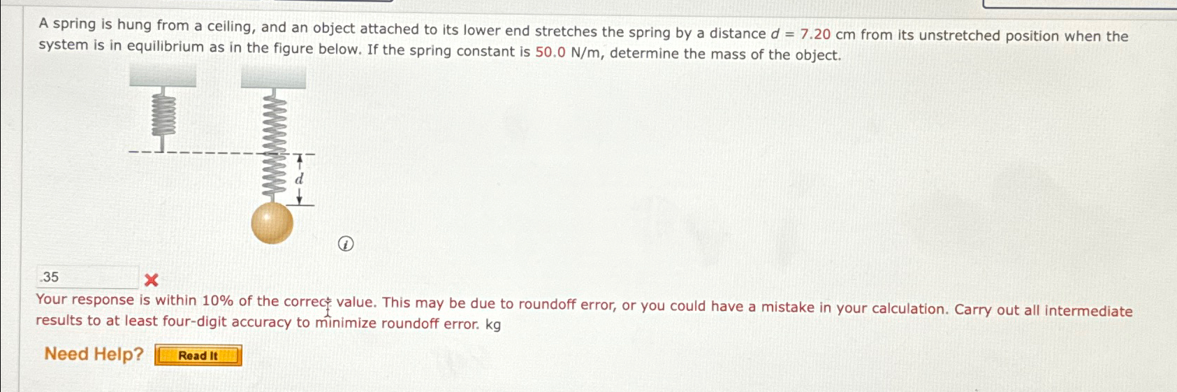 Solved A spring is hung from a ceiling, and an object | Chegg.com