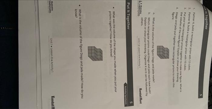 Solved 1. Partner A, build a rectangular prism with 12 tubes | Chegg.com