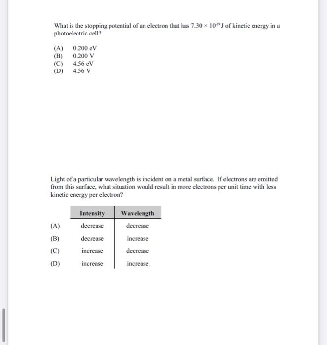 Solved 19. True or False: Maximum Kinetic Energy of emitted | Chegg.com