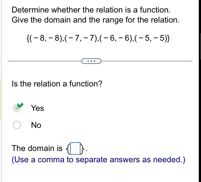 Determine whether the relation is a function. Give | Chegg.com