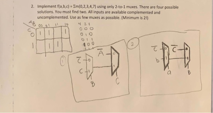 Solved 2 solutions where you use two muxes each solution. | Chegg.com