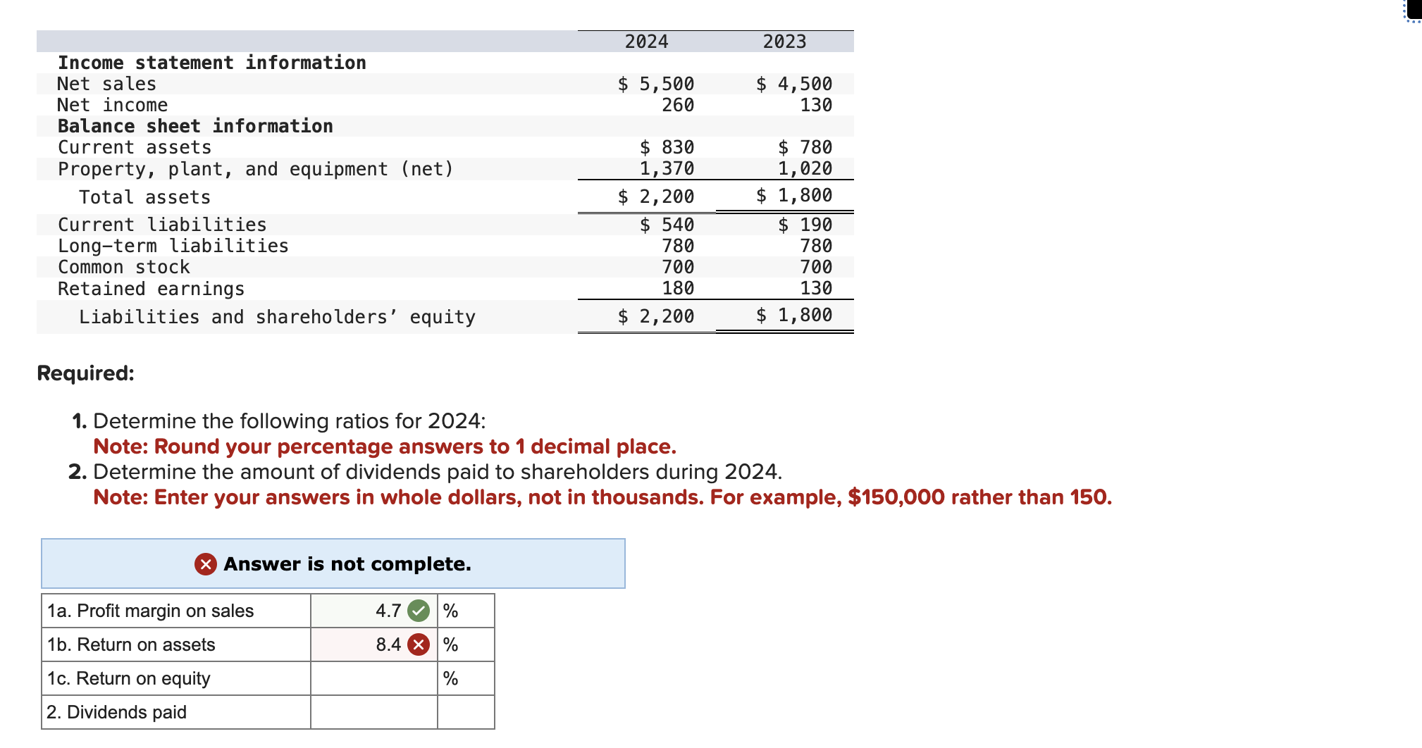 Solved \table[[,2024,2023],[Income statement | Chegg.com