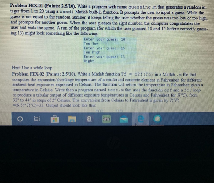 Problem FEX-01 (Points: 2.5/10). Write a program with | Chegg.com
