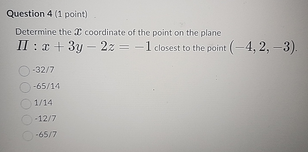 Solved Question 4 (1 ﻿point)Determine the x ﻿coordinate of | Chegg.com