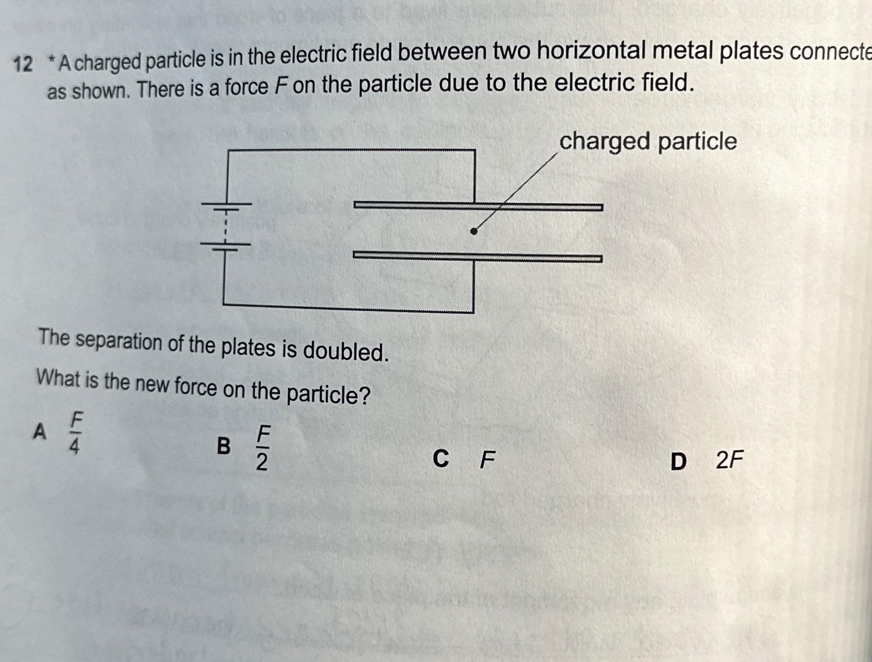 Solved 12 *A charged particle is in the electric field | Chegg.com