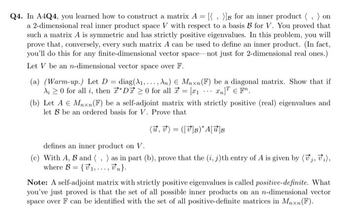 Solved 4. In A4Q4, you learned how to construct a matrix | Chegg.com