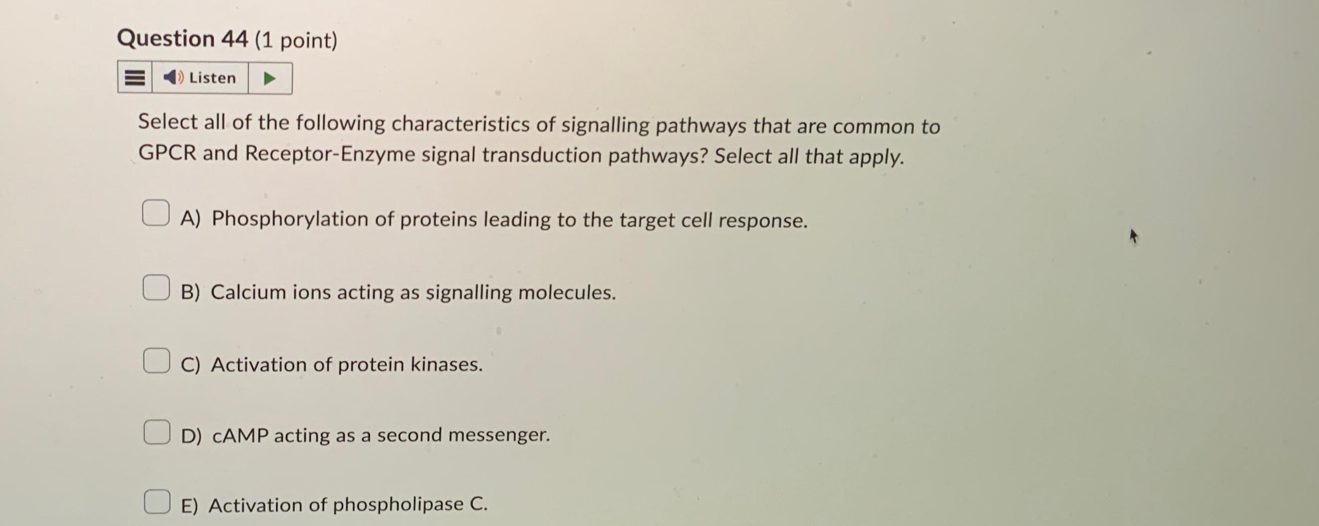 Solved Question 44 (1 ﻿point)Select all of the following | Chegg.com
