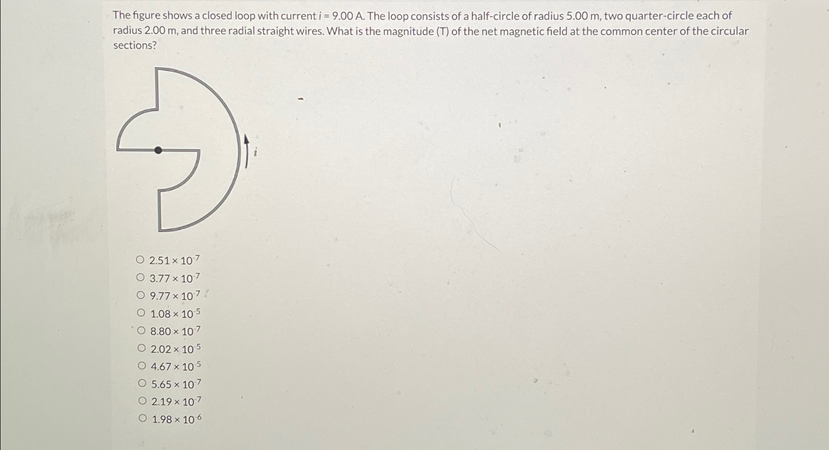 Solved The figure shows a closed loop with current i=9.00A. | Chegg.com
