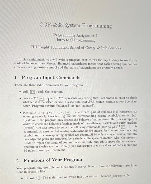 Solved 1 Program Input Commands There are three valid | Chegg.com